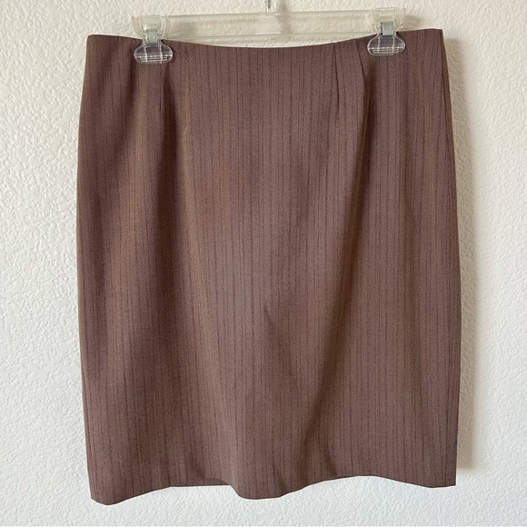 Caslon | Skirts | Caslon Brown Pinstripe Business Casual Conservative ...